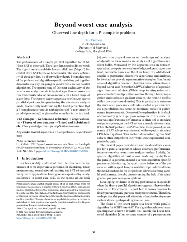 (PDF) Beyond worst-case analysis