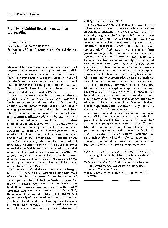 (PDF) Modifying guided search: Preattentive object files