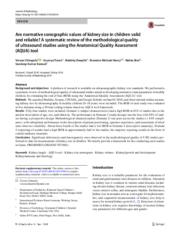 (PDF) Are normative sonographic values of kidney size in children valid ...