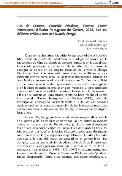 (PDF) Luís de Camões, Comédia Filodemo