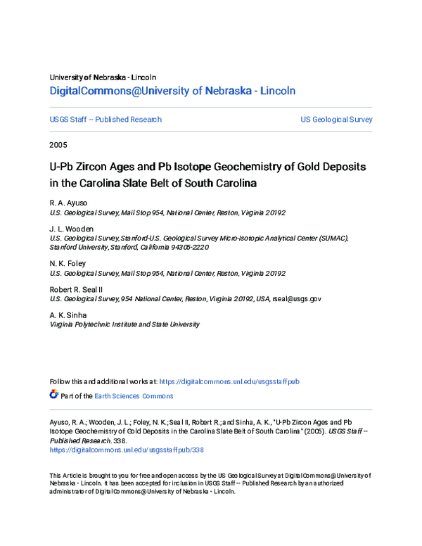 (PDF) U-Pb Zircon Ages and Pb Isotope Geochemistry of Gold Deposits in ...