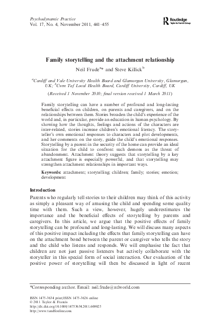 (PDF) Family storytelling and the attachment relationship