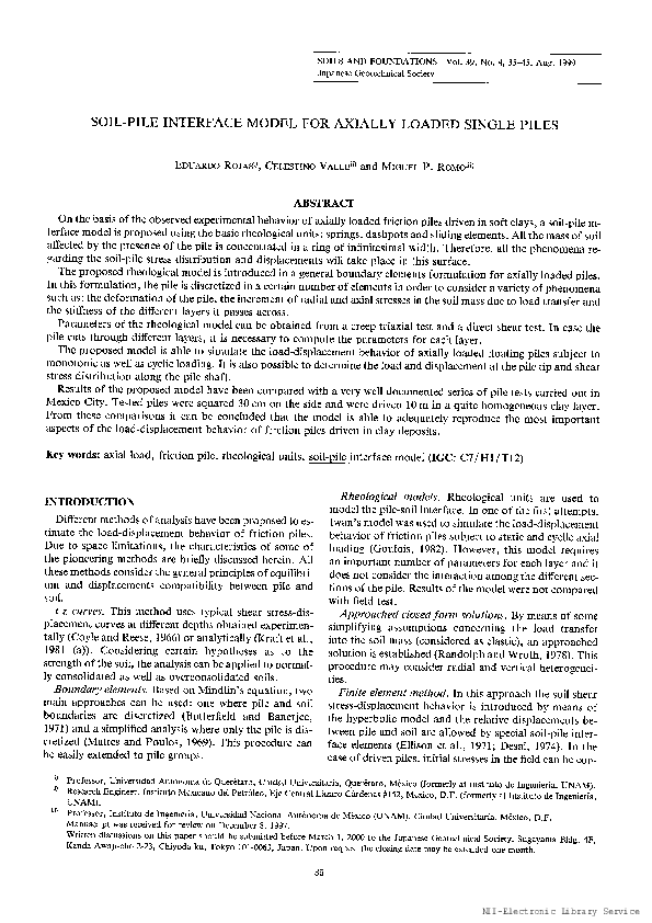 (PDF) Soil-Pile Interface Model for Axially Loaded Single Piles