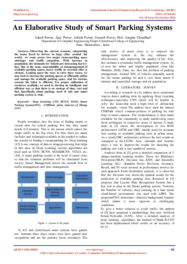 (PDF) An Elaborative Study of Smart Parking Systems