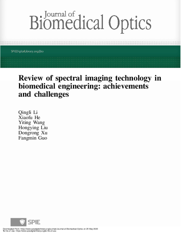 (PDF) Review of spectral imaging technology in biomedical engineering ...