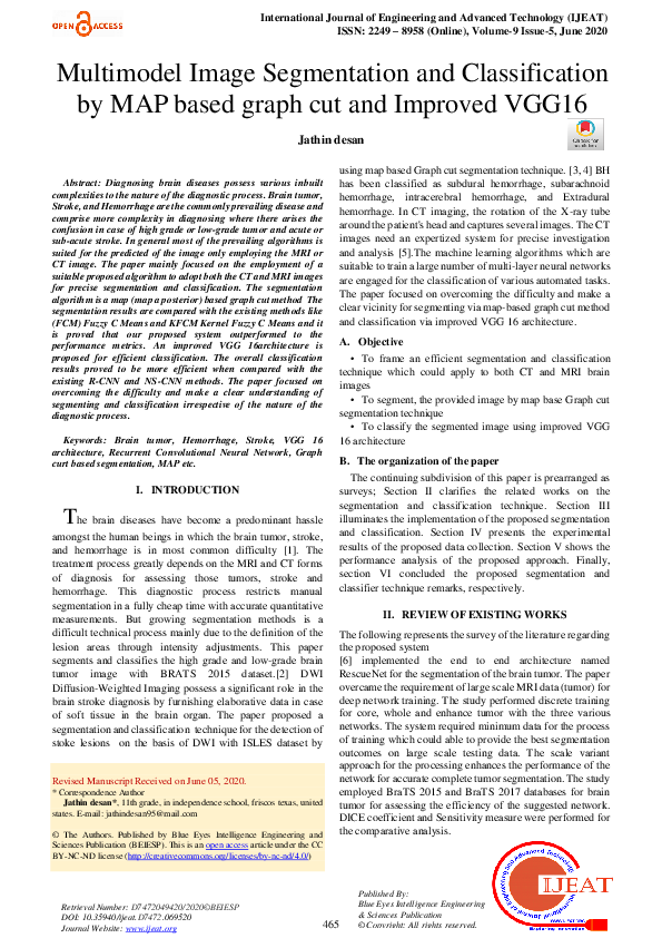 Pdf Multimodel Image Segmentation And Classification By Map Based