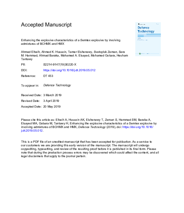(PDF) Enhancing the explosive characteristics of a Semtex explosive by ...
