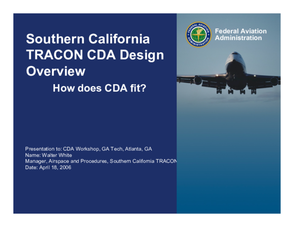 Pdf Southern California Tracon Cda Design Overview Walter White