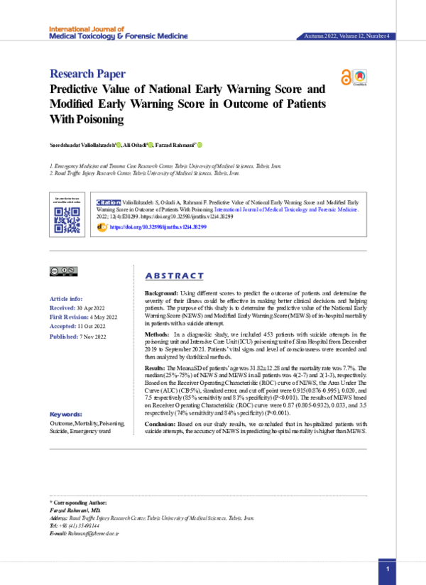 (PDF) Research Paper Predictive Value of National Early Warning Score ...