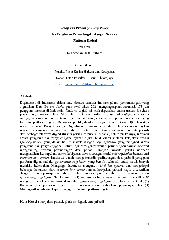 (DOC) Kebijakan Privasi (Privacy Policy