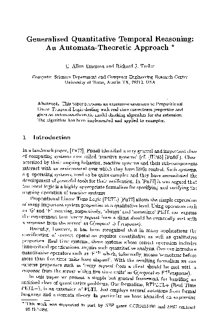 Pdf Generalized Quantitative Temporal Reasoning An Automata