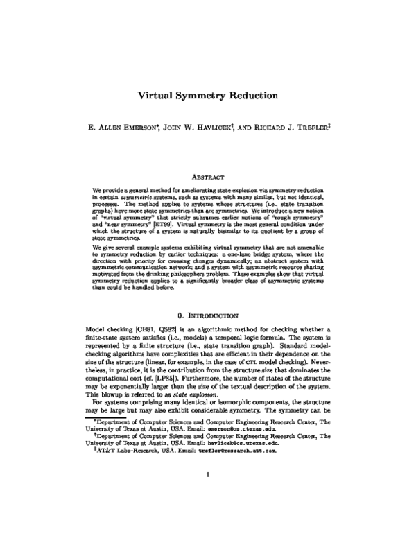 (PDF) Virtual symmetry reduction