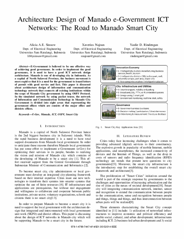 (PDF) Architecture design of Manado e-Government ICT networks: The road ...