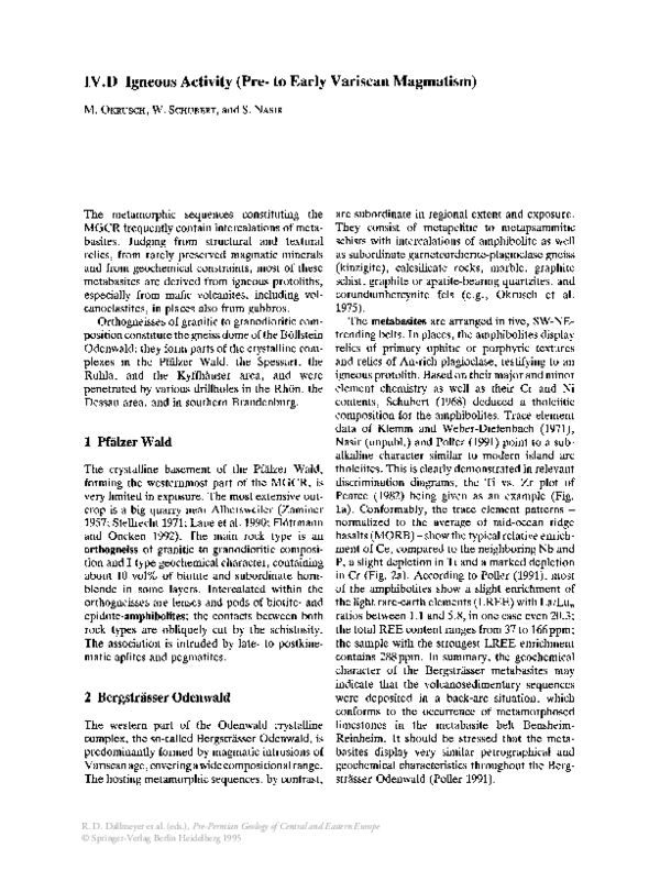 (PDF) Igneous Activity (Pre- to Early Variscan Magmatism)