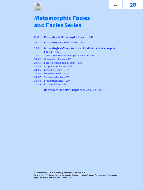 (PDF) Metamorphic Facies and Facies Series