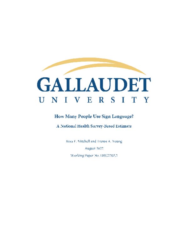 (PDF) How Many People Use Sign Language? A National Health Survey-Based ...