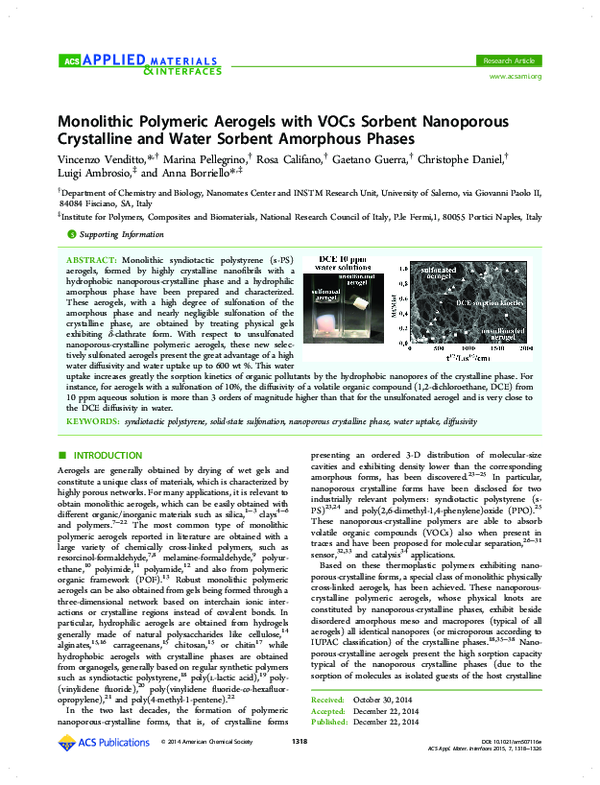 (PDF) Monolithic Polymeric Aerogels with VOCs Sorbent Nanoporous ...