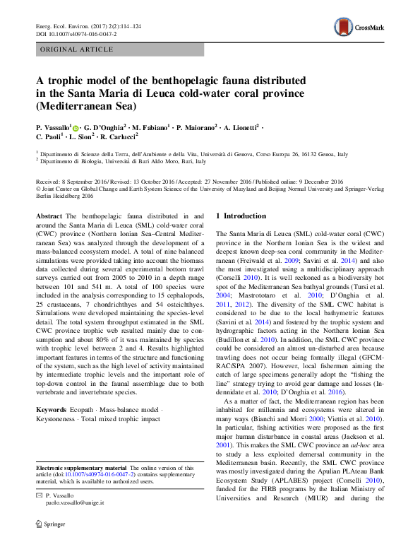 (PDF) A trophic model of the benthopelagic fauna distributed in the ...