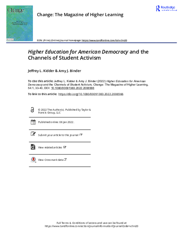 (PDF) Change: The Magazine of Higher Learning