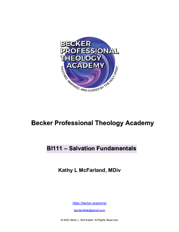 (PDF) BI111 - Salvation Fundamentals