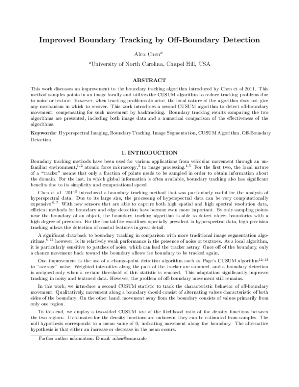Pdf Improved Boundary Tracking By Off Boundary Detection