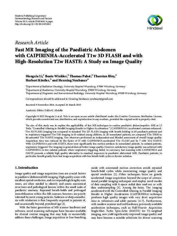 (PDF) Fast MR Imaging of the Paediatric Abdomen with CAIPIRINHA ...