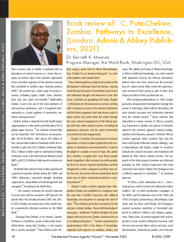 (PDF) K.K. Mwenda - Review of "Chisanga Puta-Chekwe, Zambia: Pathways ...