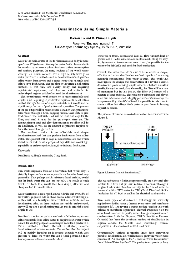(PDF) Desalination Using Simple Materials