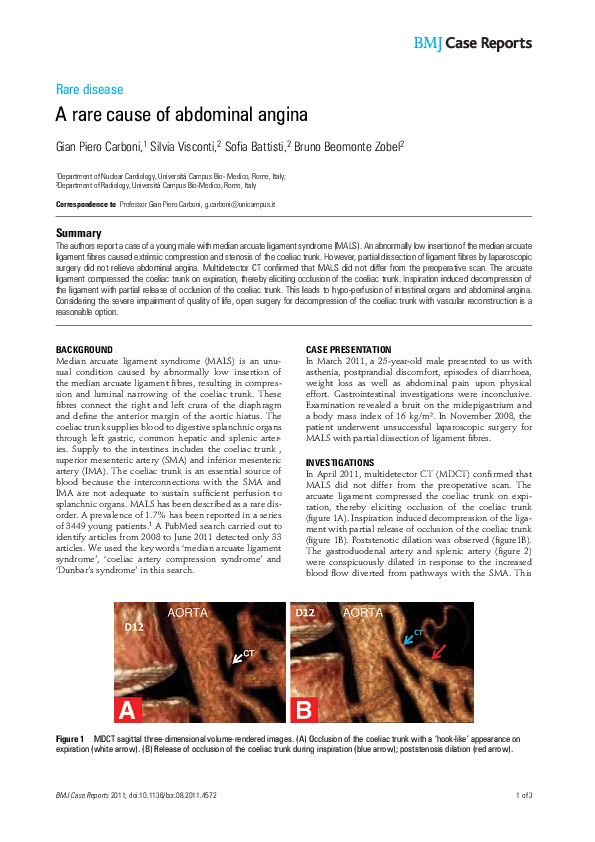 (PDF) A rare cause of abdominal angina