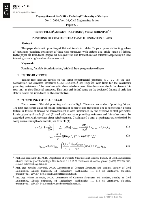 (PDF) Punching of Concrete Flat and Foundation Slabs