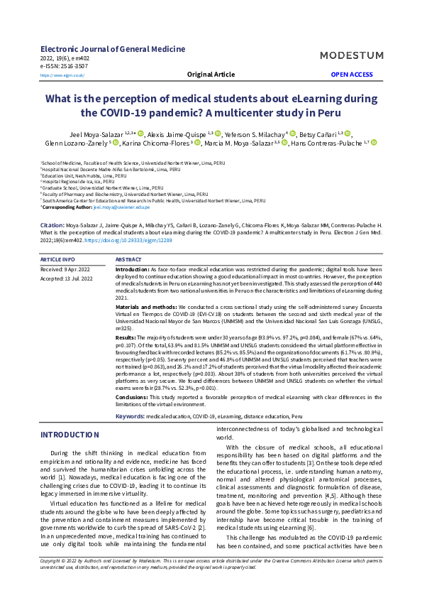 (PDF) What is the perception of medical students about eLearning during ...
