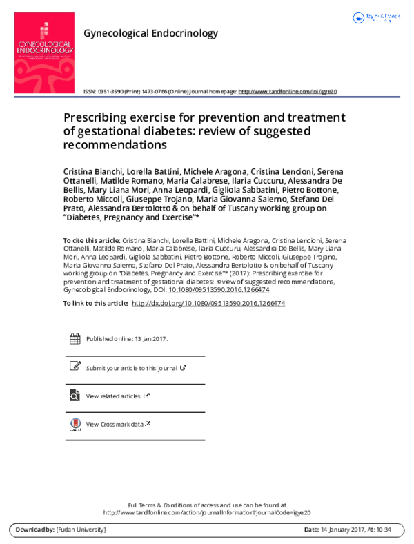 (PDF) Prescribing exercise for prevention and treatment of gestational ...