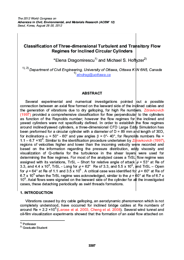 (PDF) Classification of Three-dimensional Turbulent and Transitory Flow Regimes for Inclined ...