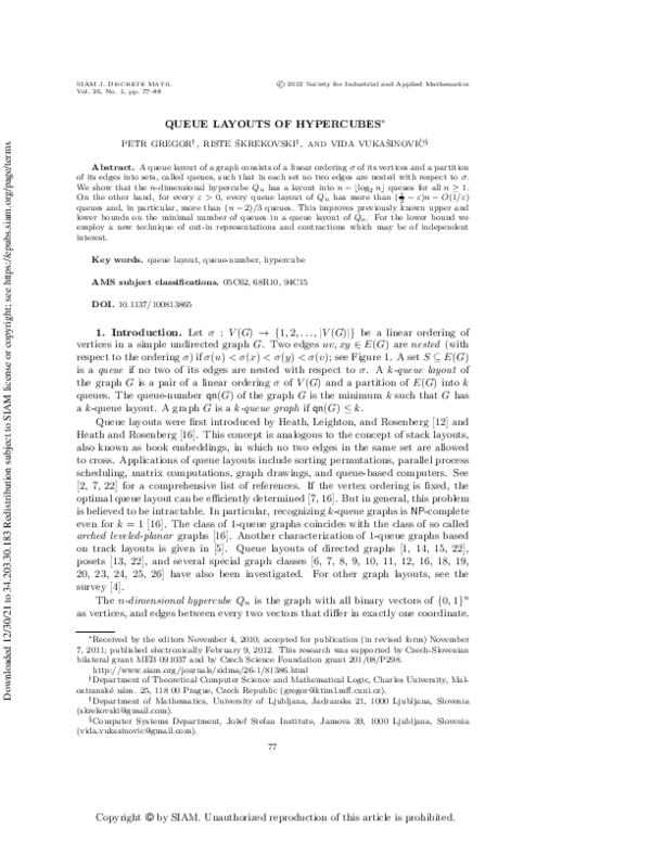 (PDF) Optimizing Queue Layouts in High-Dimensional Hypercubes