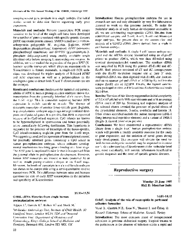 (PDF) O-047. Analysis of the role of neutrophils in peritoneal adhesion formation | NUH Z A F E ...