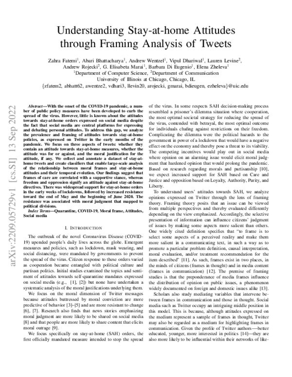 (PDF) Understanding Stay-at-home Attitudes through Framing Analysis of ...