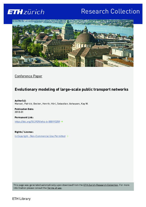 (PDF) Evolutionary Modeling of Large-Scale Public Transport Networks