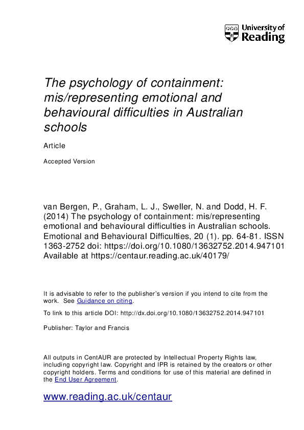 (PDF) The psychology of containment: (mis) representing emotional and ...
