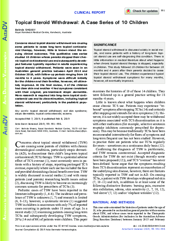 (PDF) Topical Steroid Withdrawal: A Case Series of 10 Children