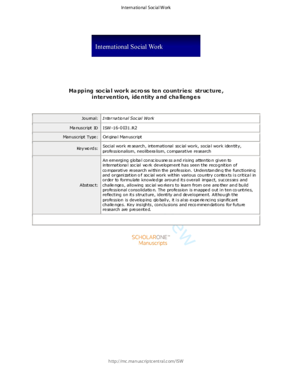 (PDF) Mapping social work across 10 countries: Structure, intervention ...