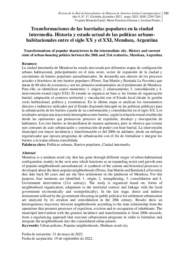 (PDF) Transformaciones de las barriadas populares en la ciudad ...