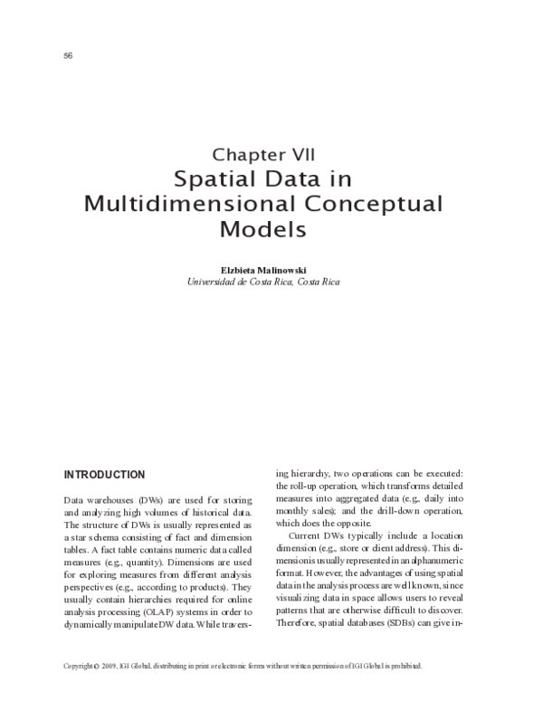 (PDF) Spatial Data in Multidimensional Conceptual Models