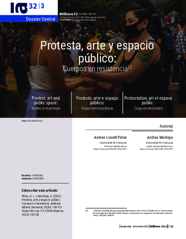 (PDF) Protesta, arte y espacio público: Cuerpos en resistencia