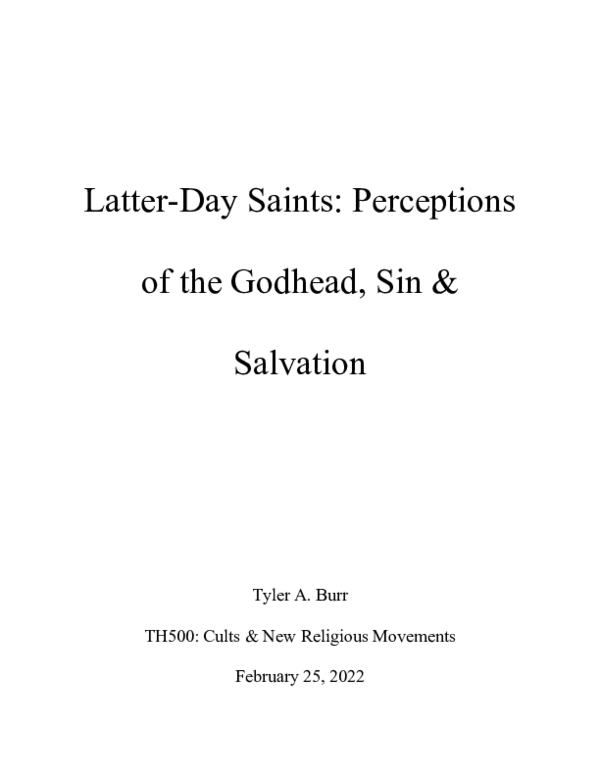 (DOC) Latter day Saints Perception of the Godhead Sin Salvation | T ...