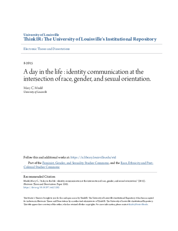 (PDF) A day in the life : identity communication at the intersection of ...