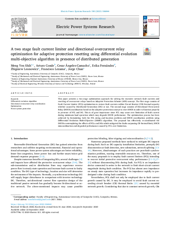 (PDF) A two stage fault current limiter and directional overcurrent relay optimization for ...