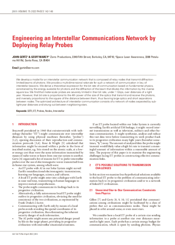 (PDF) Engineering an Interstellar Communications Network by Deploying ...