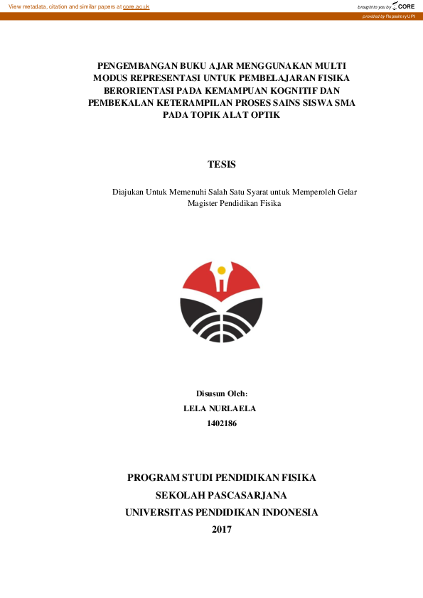 (PDF) Pengembangan Buku Ajar Menggunakan Multi Modus Representasi Untuk Pembelajaran Fisika ...