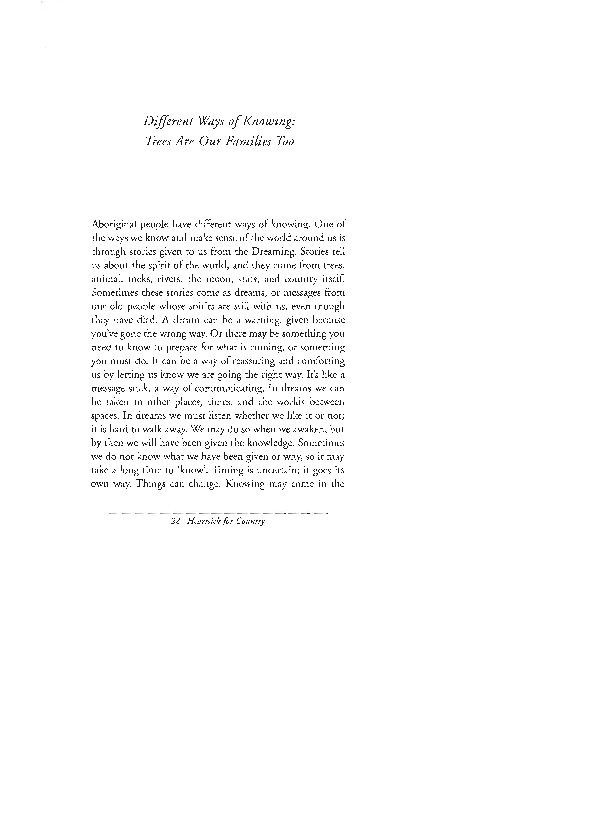 (PDF) Different Ways of Knowing: Trees Are Our Families Too