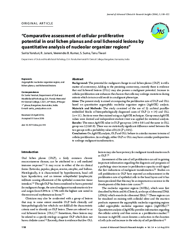Pdf “comparative Assessment Of Cellular Proliferative Potential In